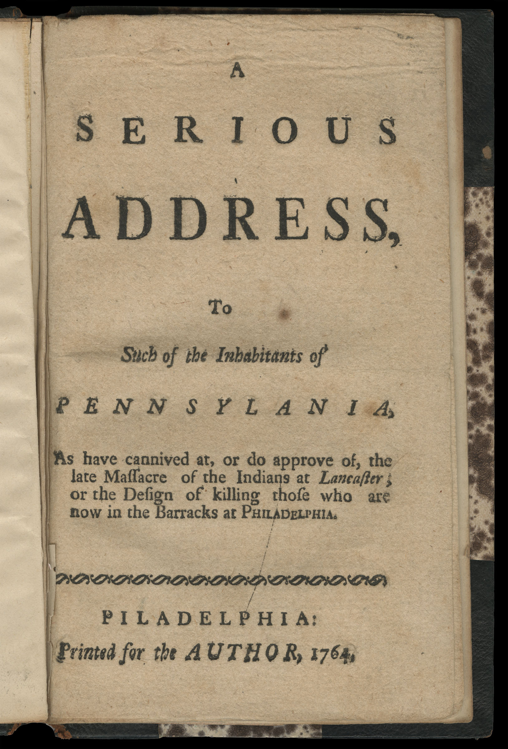 A Serious Address First Edition 